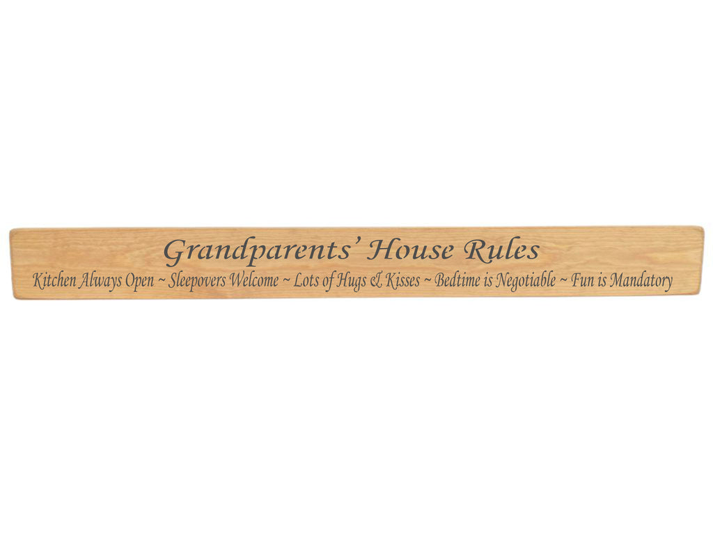 Grandparents' House Rules Wall Art Sign | Personalised wood signs ...