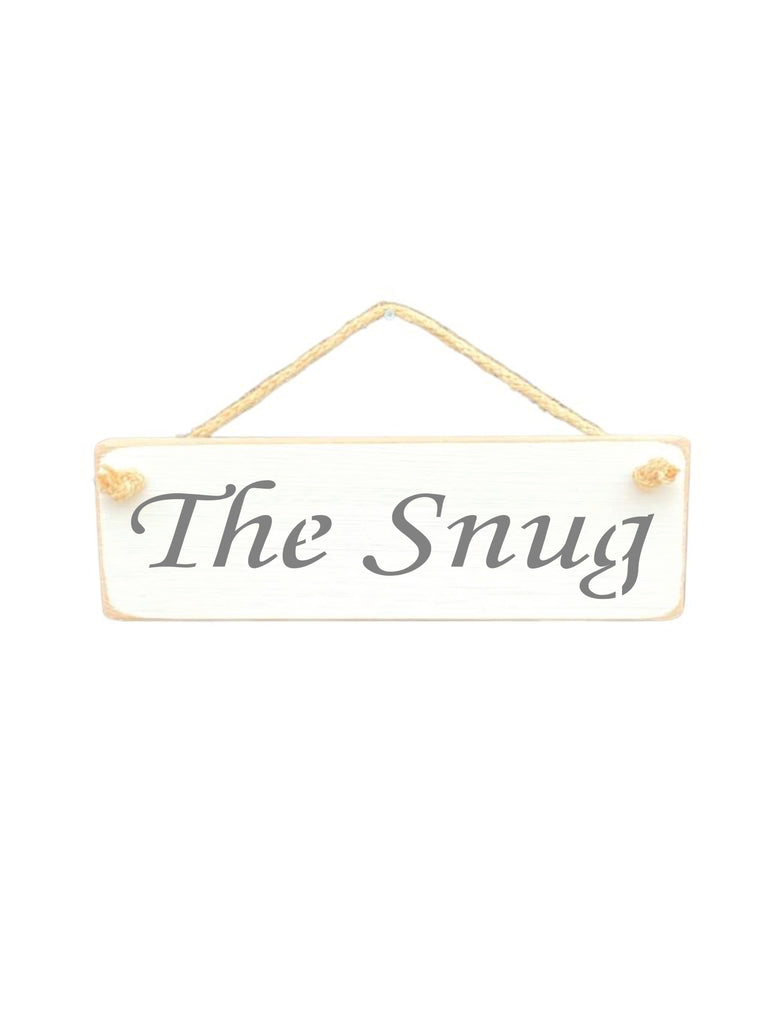 The Snug Wooden Hanging Wall Art Gift Sign | Personalised wood signs ...